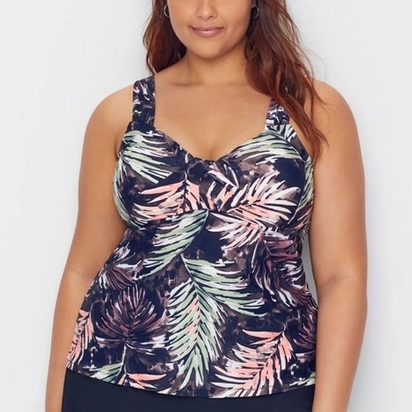 Raisins | Swim | Raisins Curve Plus Size Lush Palm Rimini Tankini Top | Poshmark